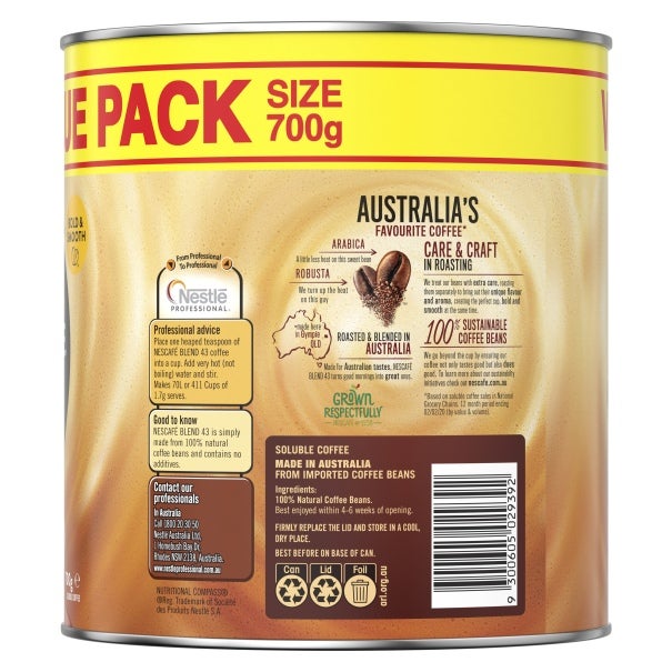 NESCAFÉ BLEND 43 Can 700g x 6 | Nescafe | Nestlé Professional